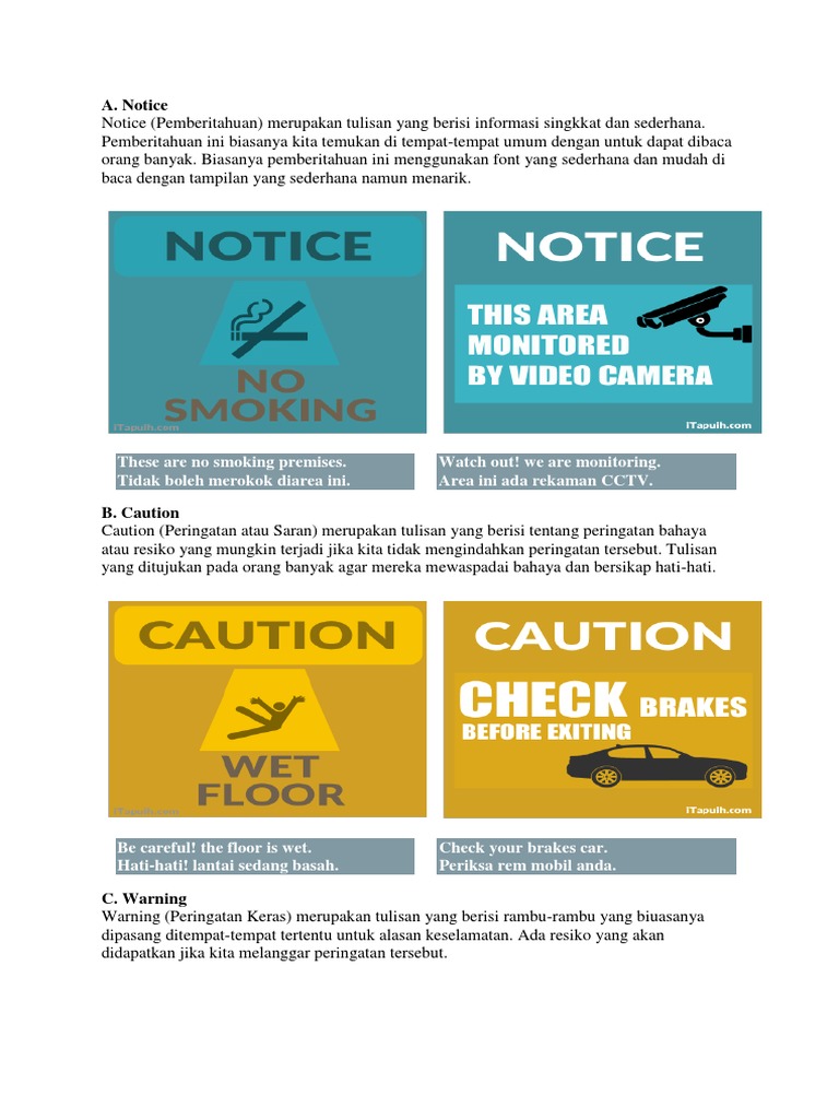 Pengertian Notice, Caution Dan Warning | PDF
