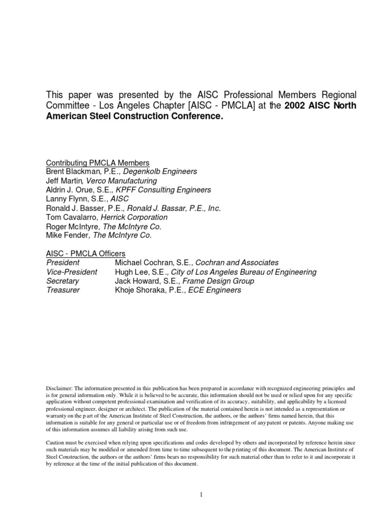 AISC Design Fabrication and Erection of Steel Building Edge Form - 2002 ...