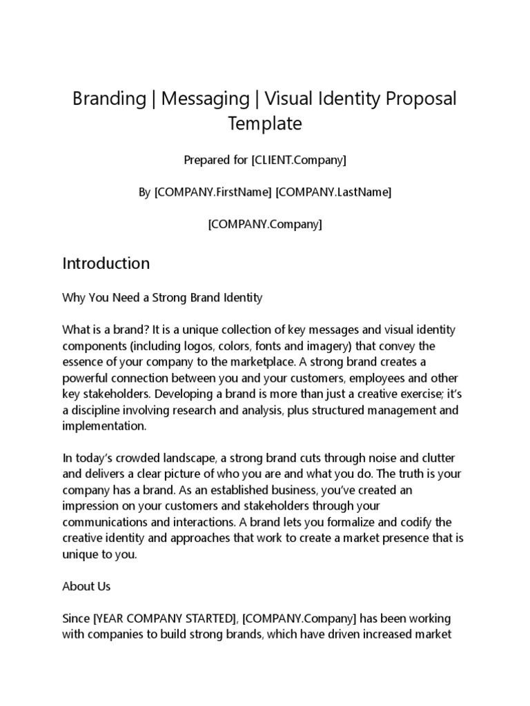 Branding - Messaging - Visual Identity Proposal Template | PDF | Brand ...