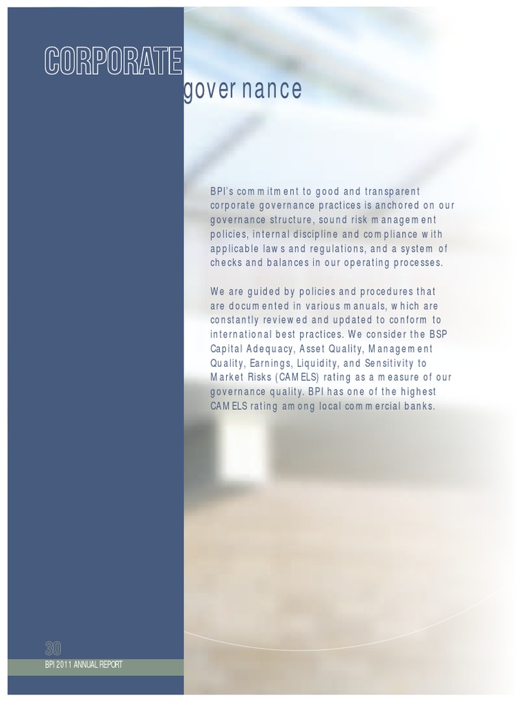 Governance: Bpi 2011 Annual Report Bpi 2011 Annual Report | Download ...