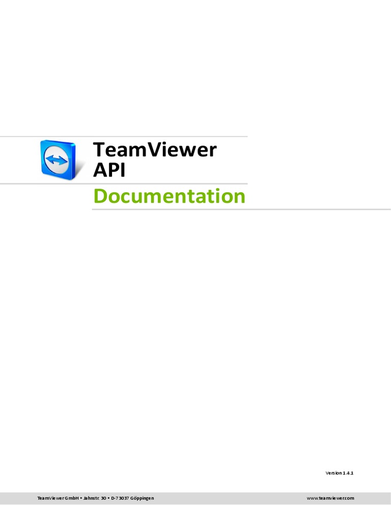 TeamViewer API Documentation | PDF | Application Programming Interface | Cyberspace