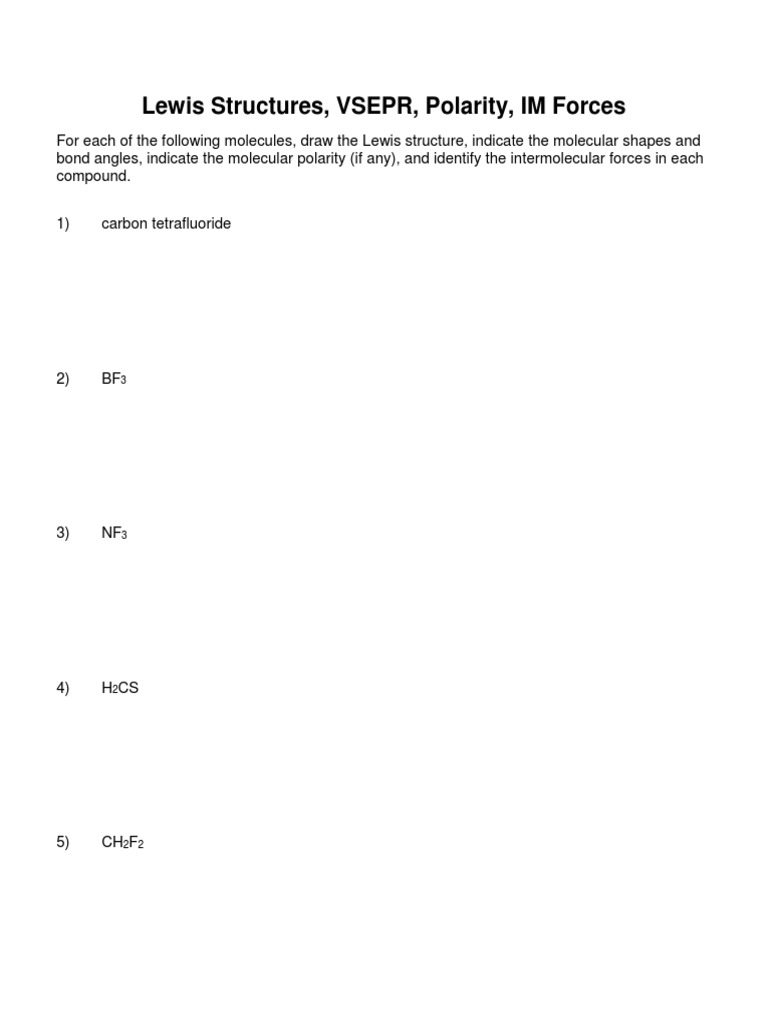 7 Intermolecular Forces Worksheet | PDF | Teaching Methods & Materials