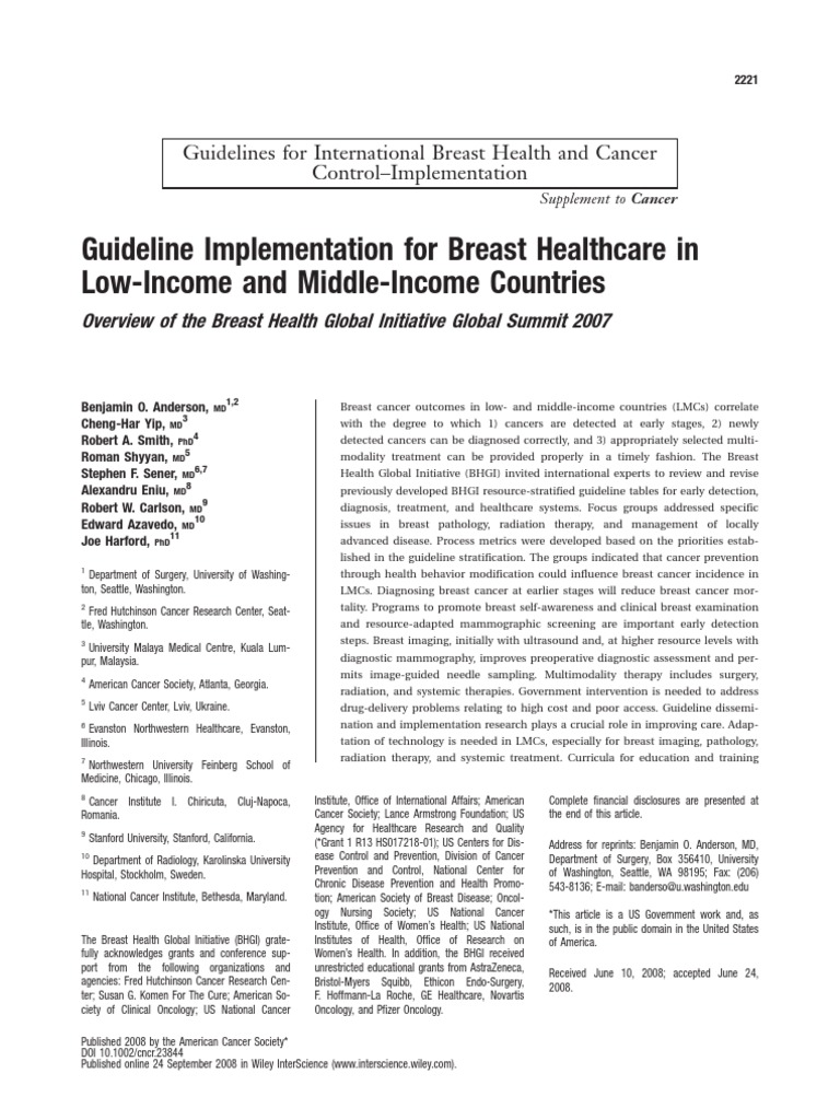 Breast Cancer Guidelines Overview | Download Free PDF | Breast Cancer ...