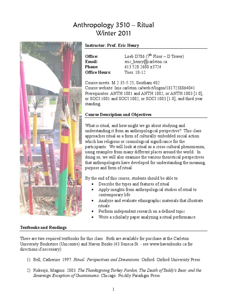 Anthropology ritual -Eric Henry.pdf | Rituals | Essays