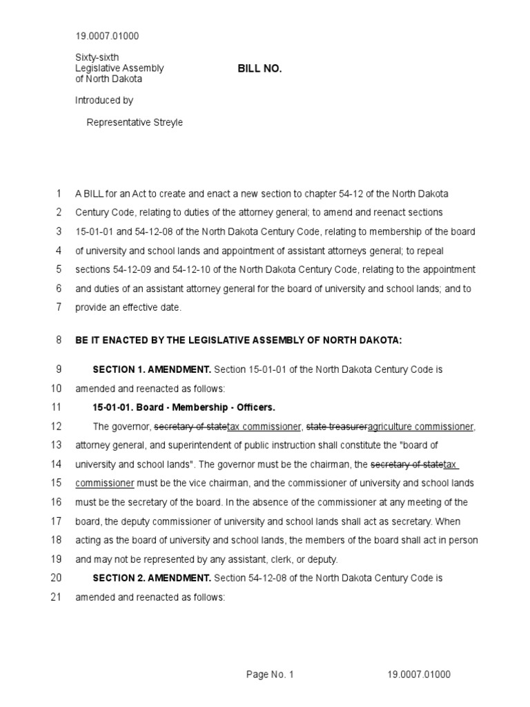 Bill Draft | PDF | Attorney General | Lawyer