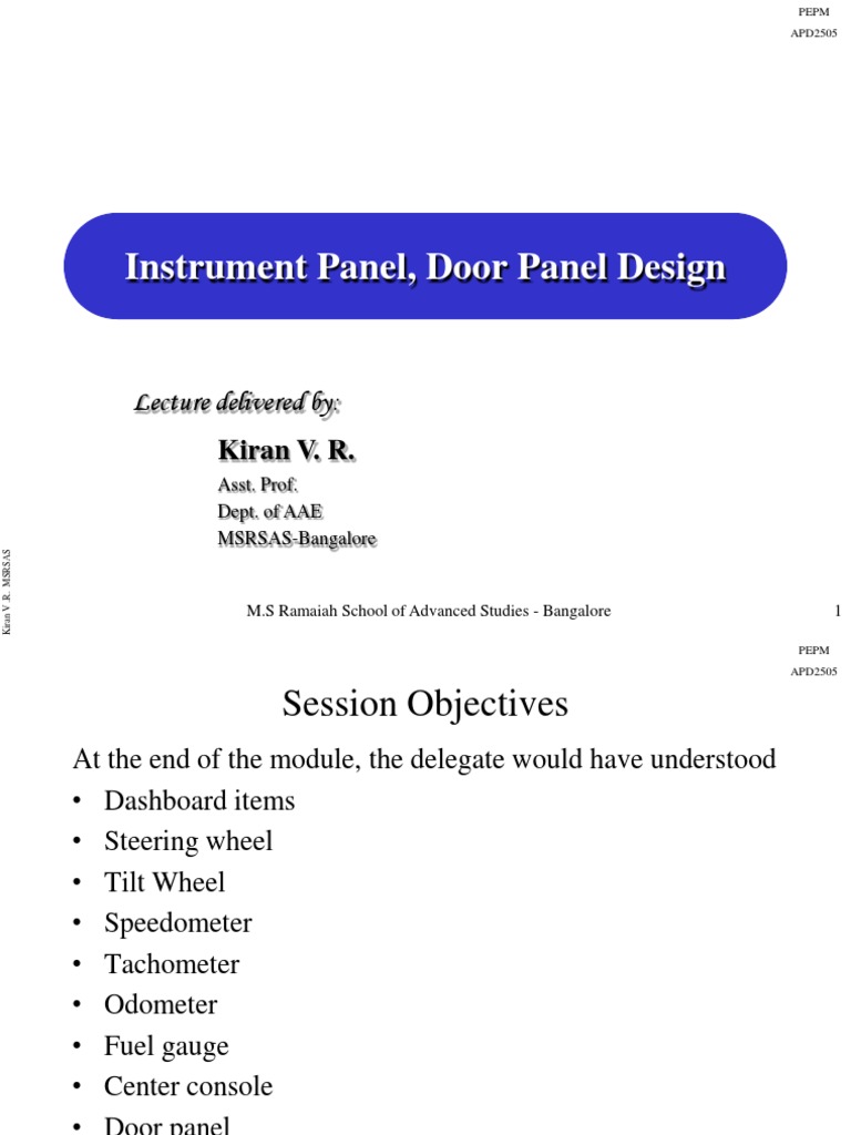 Instrument Panel and Dashboard Design | PDF | Steering | Wheeled Vehicles