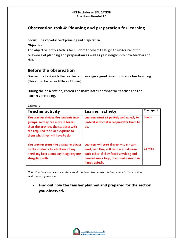 Task 4 | PDF | Learning | Teachers