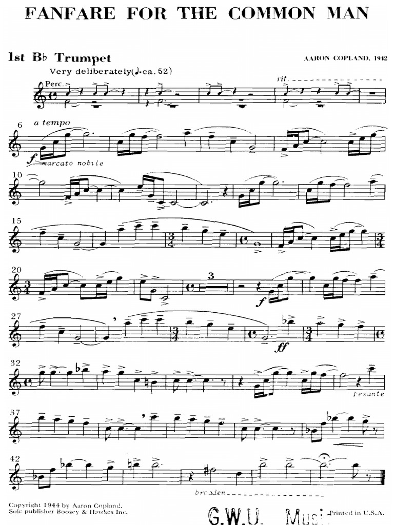 Trumpet Copland Fanfare | PDF