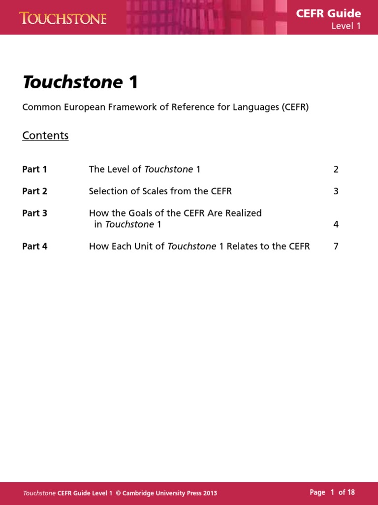 CEFR Guide A1 PDF | PDF | Reading Comprehension | Reading (Process)