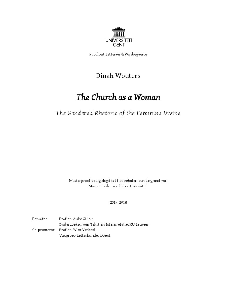 The Church As A Woman | PDF | Neoplatonism | Gender