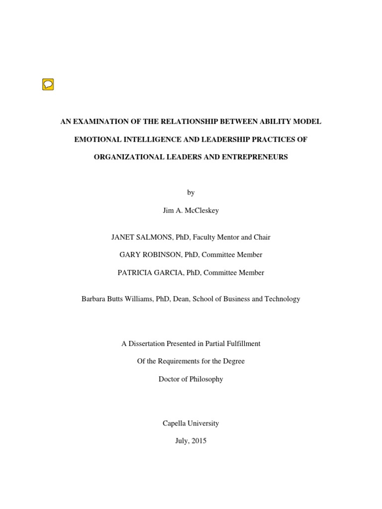 An Examination of The Relationship Between Ability Model Emotional ...