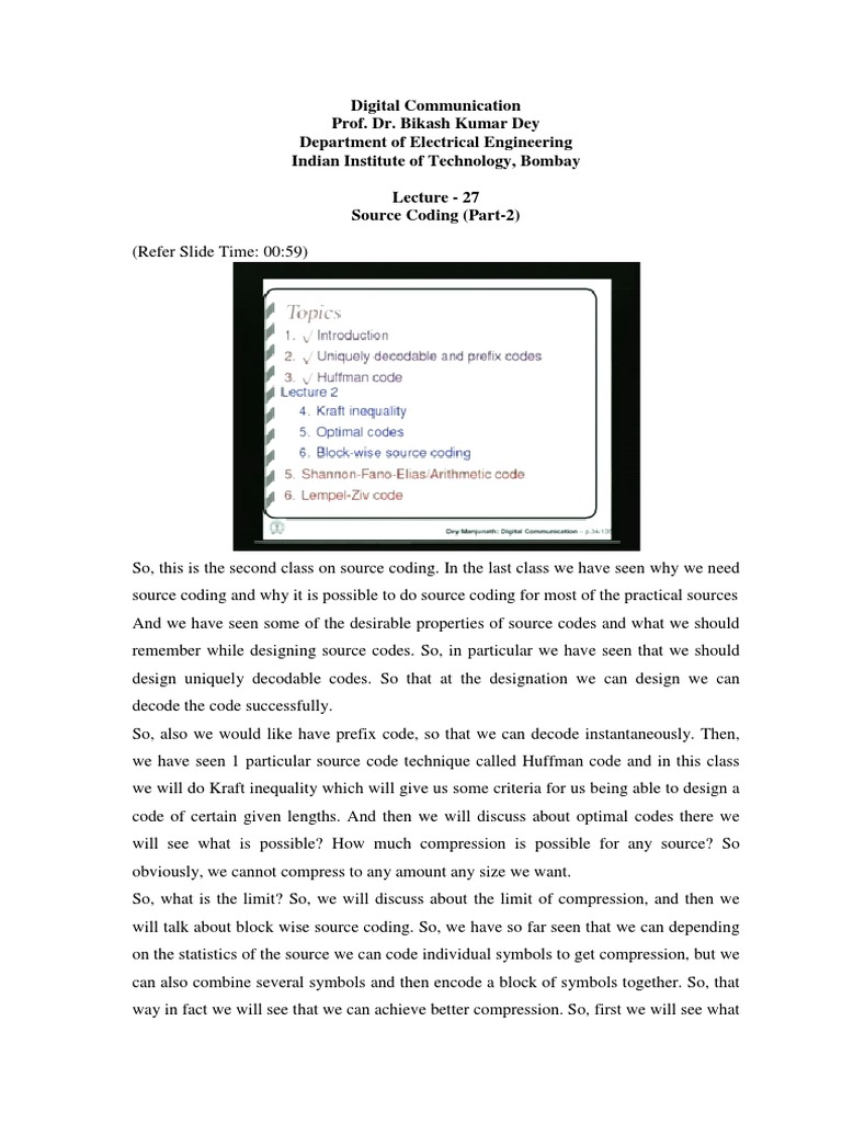 Lec27 PDF | PDF | Code | Data Compression