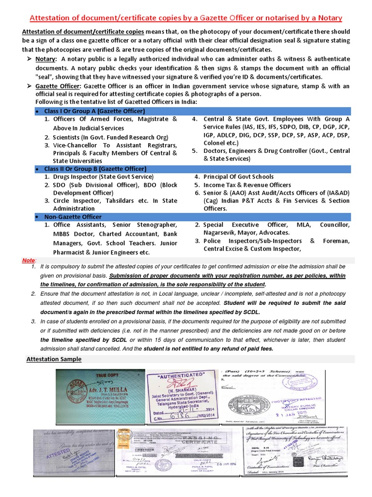 Attestation Guidelines for Documents | PDF | Notary Public | Government ...