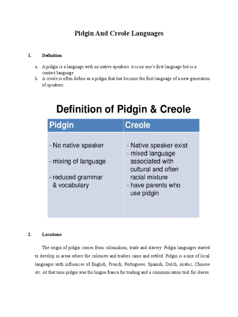Pidgin and Creole Languages | PDF | Linguistics | Sociolinguistics