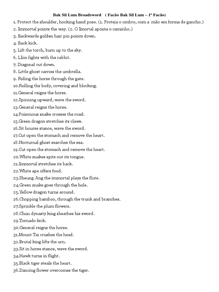 Bak Sil Lum Broadsword | PDF | Nature