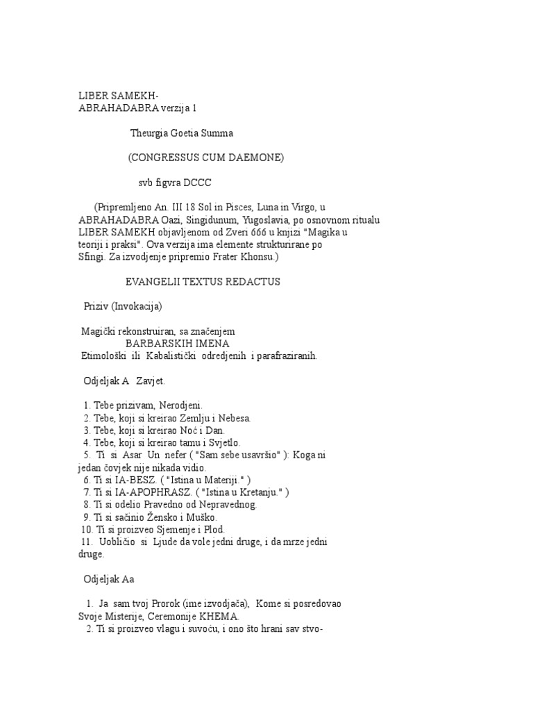 Liber Samekh SVB Figvra DCCC | PDF