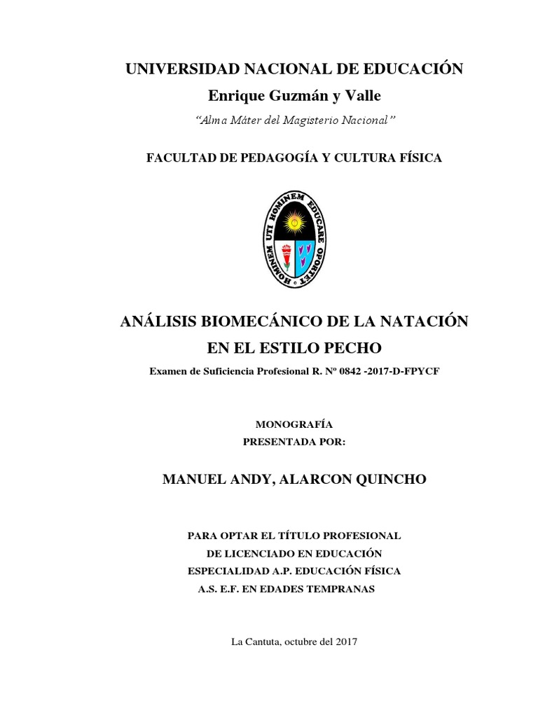 Monografia Biomecanica de Estilo Pecho Presentado Oct 2017 Okey ...