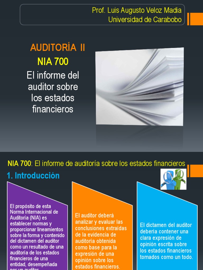 NIA 700 Díctamen de Auditoría | PDF | Contralor | Auditoría financiera