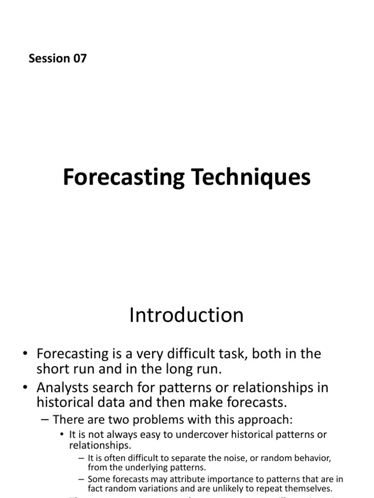 Session 07 | PDF | Linear Trend Estimation | Forecasting