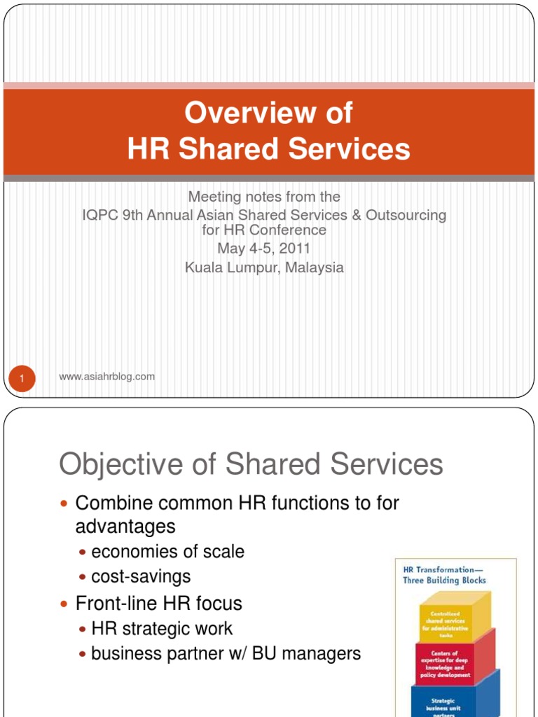 Insights from 2011 HR Shared Services Conference | PDF | Strategic ...