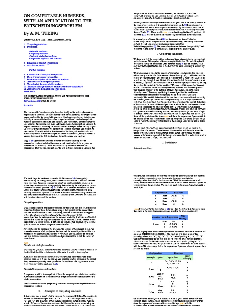 On Computable Numbers, With An Application To The Entscheidungsproblem ...