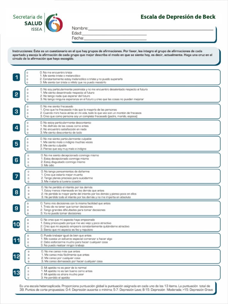 BDI Escala Beck de Depressão PDF