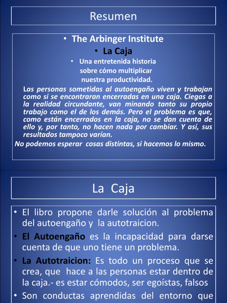 Resumen Del Libro La Caja | PDF | Liderazgo | Motivación