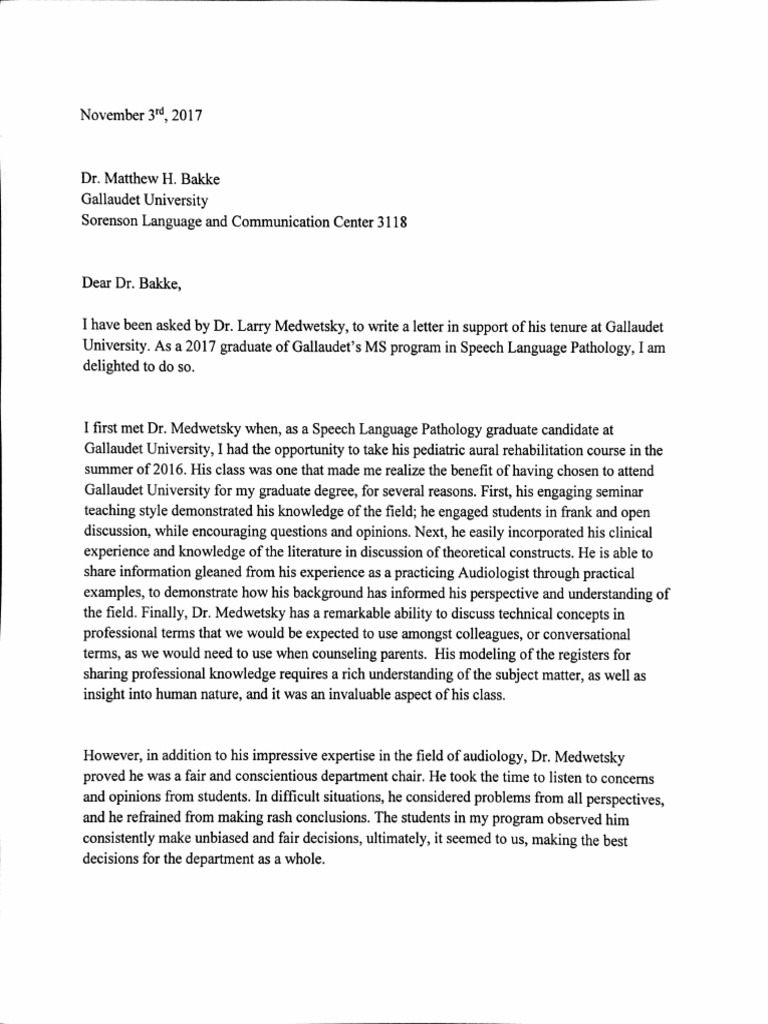Erin Foreman - Letter of Recommendation DR Medwetsky | PDF