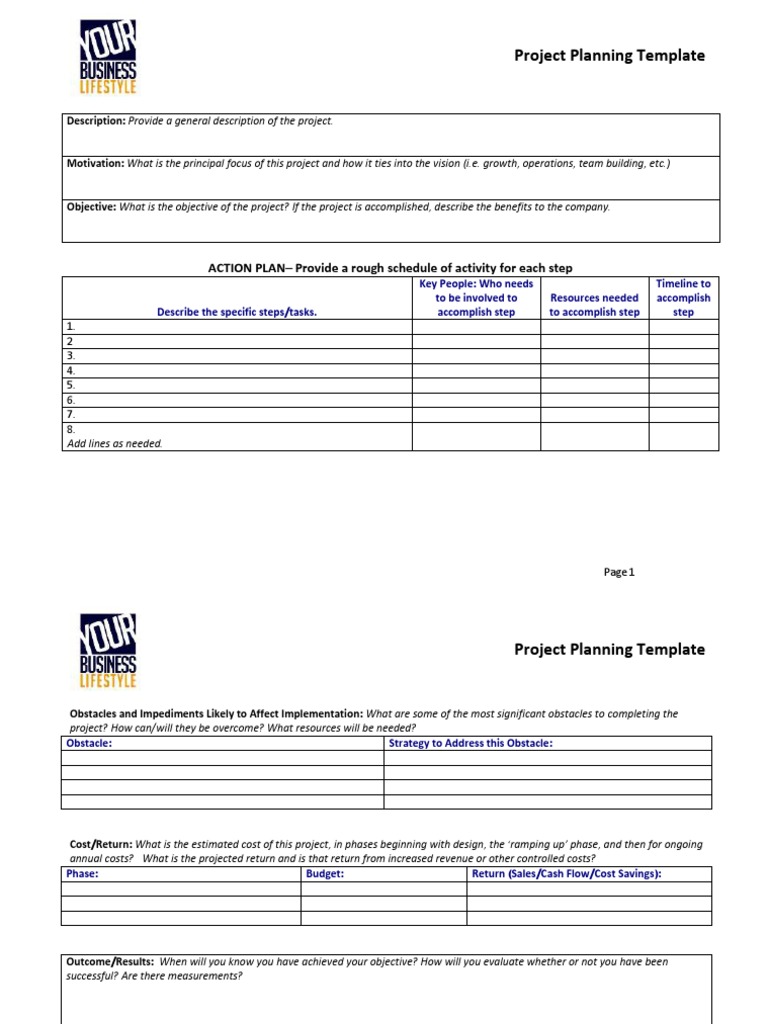 Project Planning Template 11 | PDF