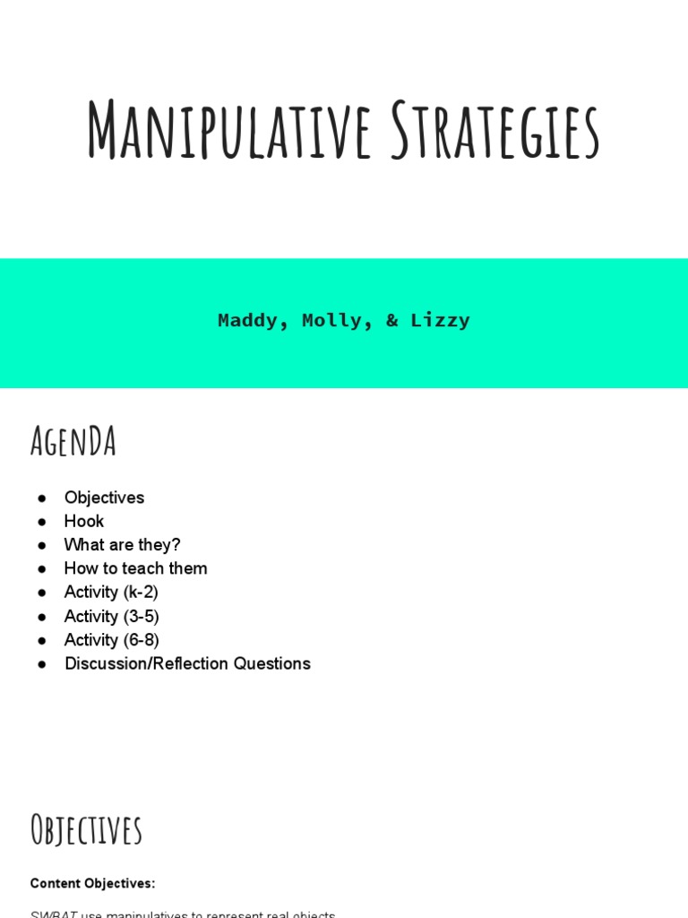 Effective Manipulative Teaching Strategies | PDF | Education Theory ...