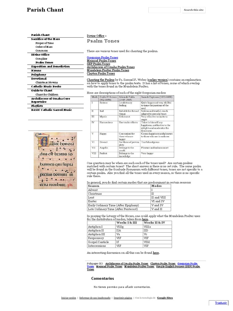 Psalm Tones - Parish Chant | PDF | Gregorian Chant | Psalms