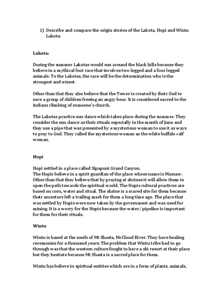 Origin Stories of The Lakota | PDF | Lakota People | Native Americans ...