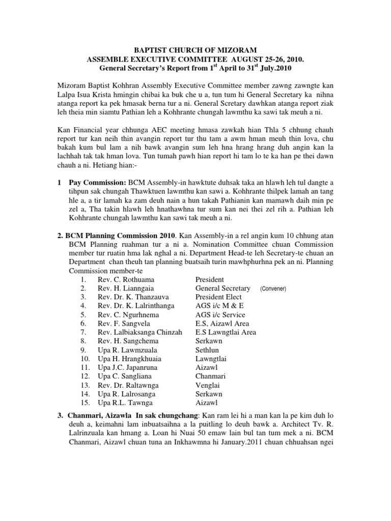 General Secretary's Report 2010 | PDF