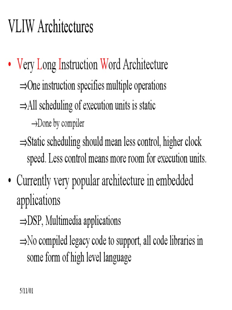 VLIW Architectures: - V L I W | PDF | Central Processing Unit | Electronic Engineering