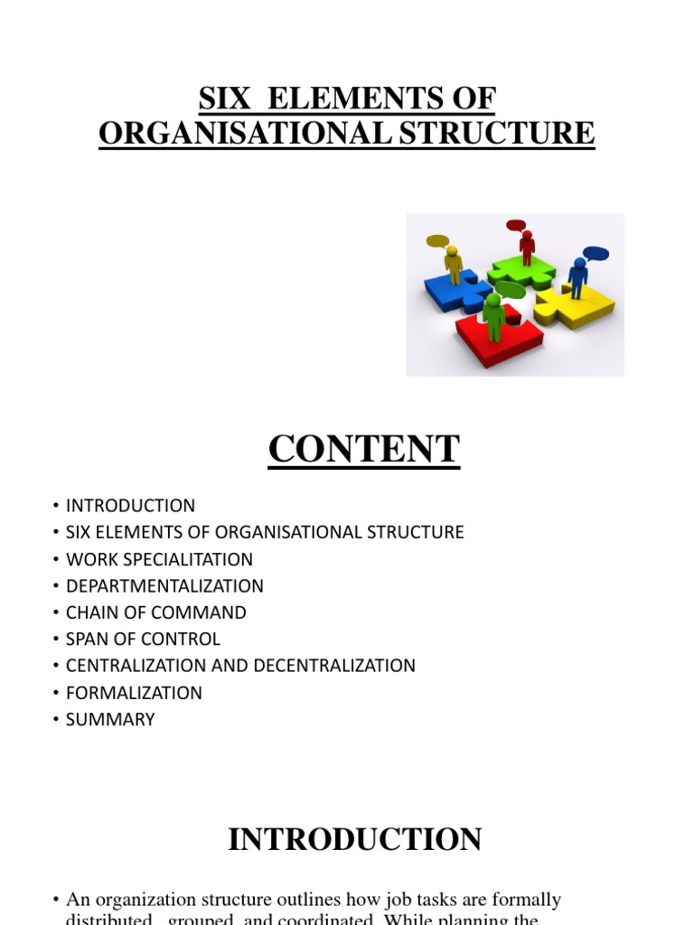 Organisational Structure Elements | PDF | Organizational Structure ...