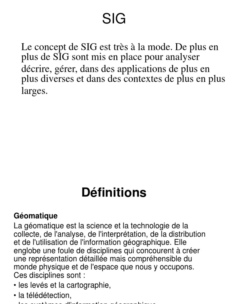 Introduction aux Systèmes d'Information Géographique | PDF | Système d ...