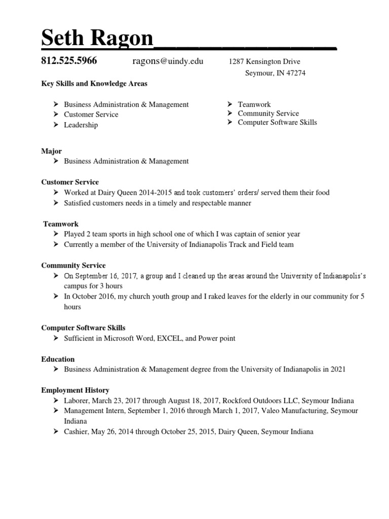Resume Seth Ragon | PDF
