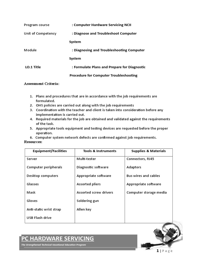 2 Diagnosing and Troubleshooting Computer | PDF | Troubleshooting ...