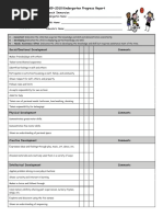 Montessori Kindergarten Progress Report | PDF | Vowel | Word