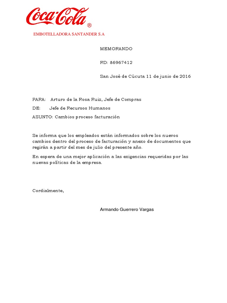 MEMORANDO Estilo Bloque | PDF