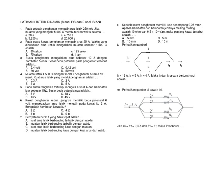 Latihan Listrik Dinamis | PDF