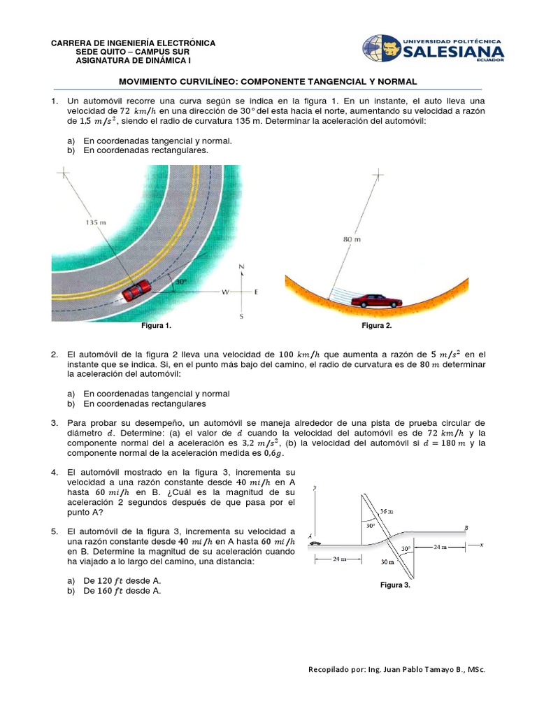 Componente Tangencial y Normal | PDF | Aceleración | Velocidad