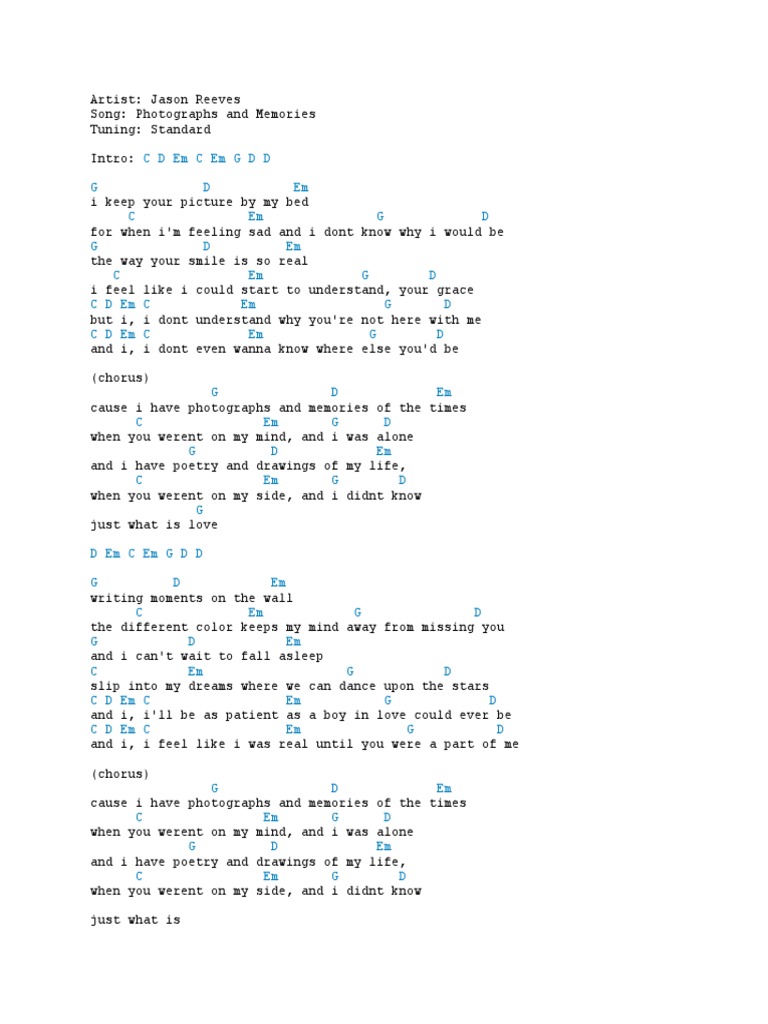 Jason Reeves Guitar Chords | PDF | Albums | Recorded Music