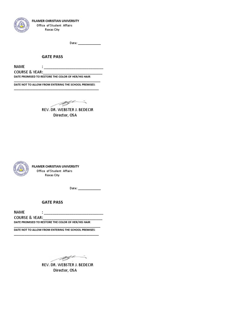 Gate Pass | PDF
