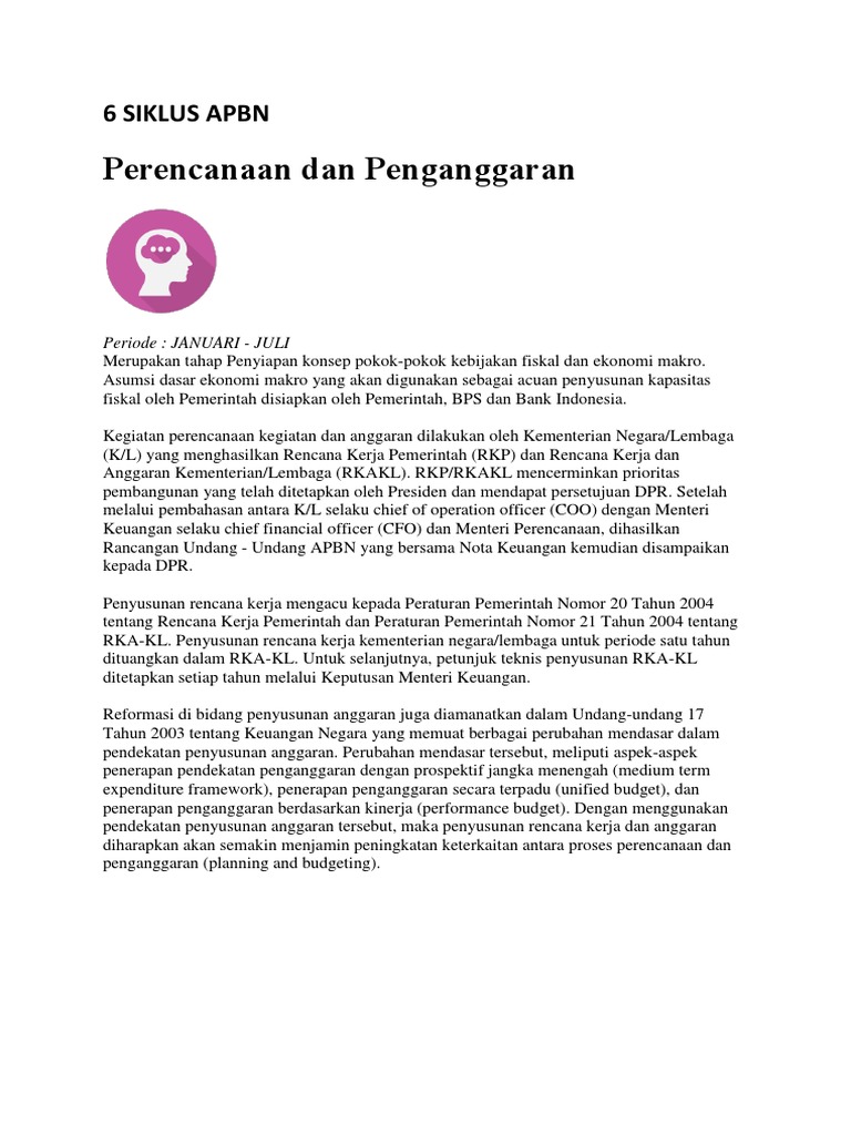 6 Siklus Apbn | PDF