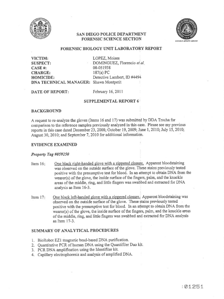 Exhibit 7 - Supplemental Forensic DNA Report #6 - by Shawn Montpetit | PDF