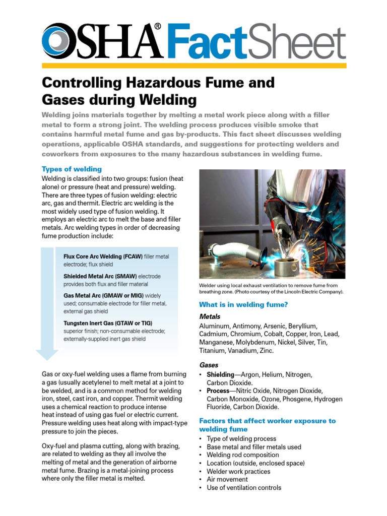 Welding Fume Fact Sheet | Welding | Metals