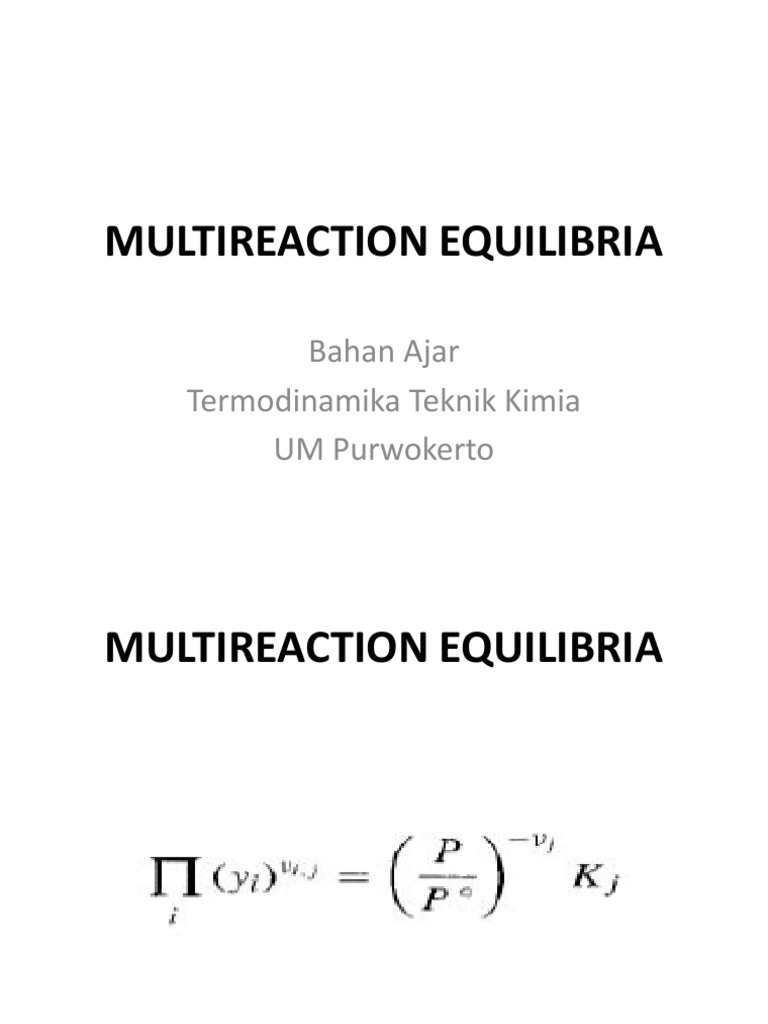 Multireaction Equilibria | PDF | Teaching Methods & Materials | Science ...