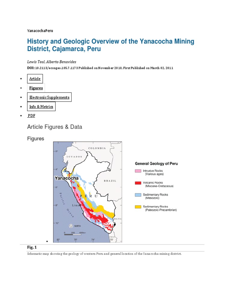 Yanacocha Peru Teal&Benavides Geosci World Nov 2010 | PDF | Geology ...