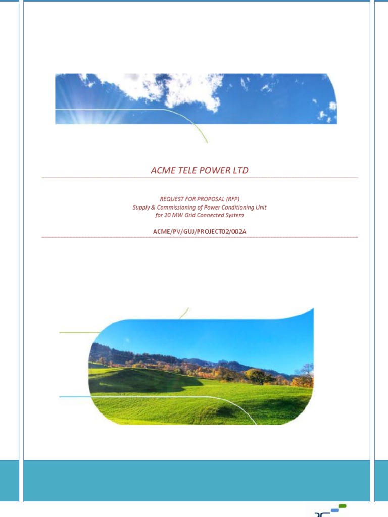 RFP Inverter (Acme Telepower | PDF | Solar Power | Photovoltaics